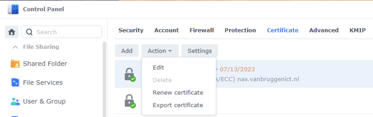 Synology Plex LetsEncrypt Certificate Configuration – Robin van Bruggen
